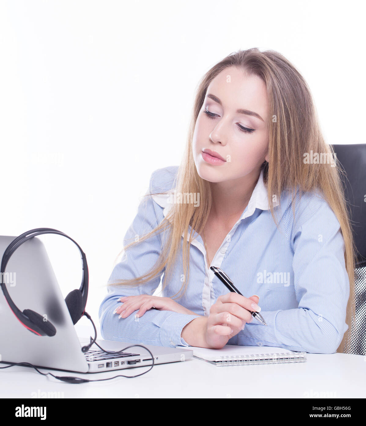 Tired receptionist hi-res stock photography and images - Alamy