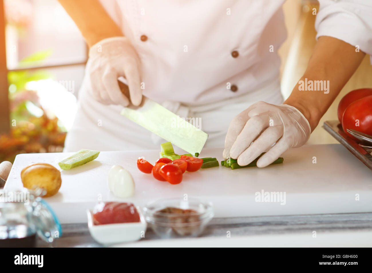 Hand cut cucumber knife hi-res stock photography and images - Alamy
