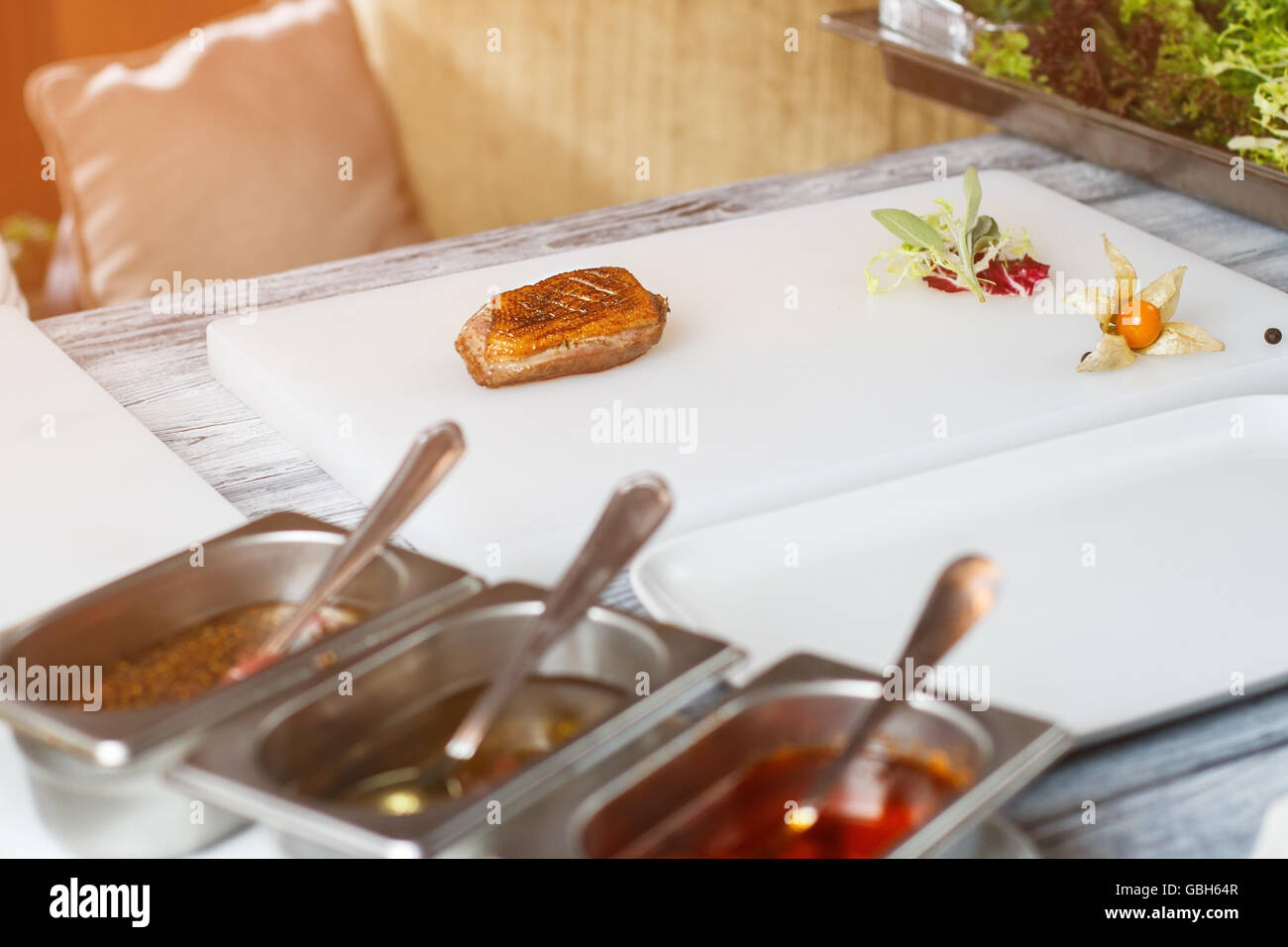 Piece of cooked meat Stock Photo - Alamy