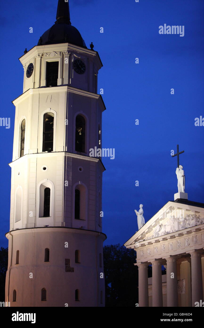 The old Town of the City Vilnius with the clocktower and the ...