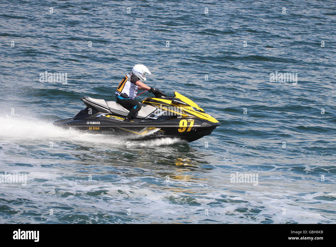 Michael Haines, driving a Yamaha FX SVHO in a P1 AquaX race, during the ...