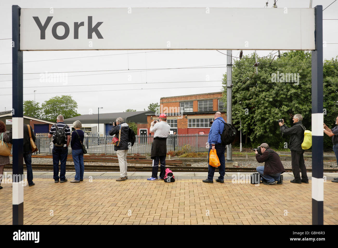 Rail enthusiasts at York station, UK Stock Photo - Alamy
