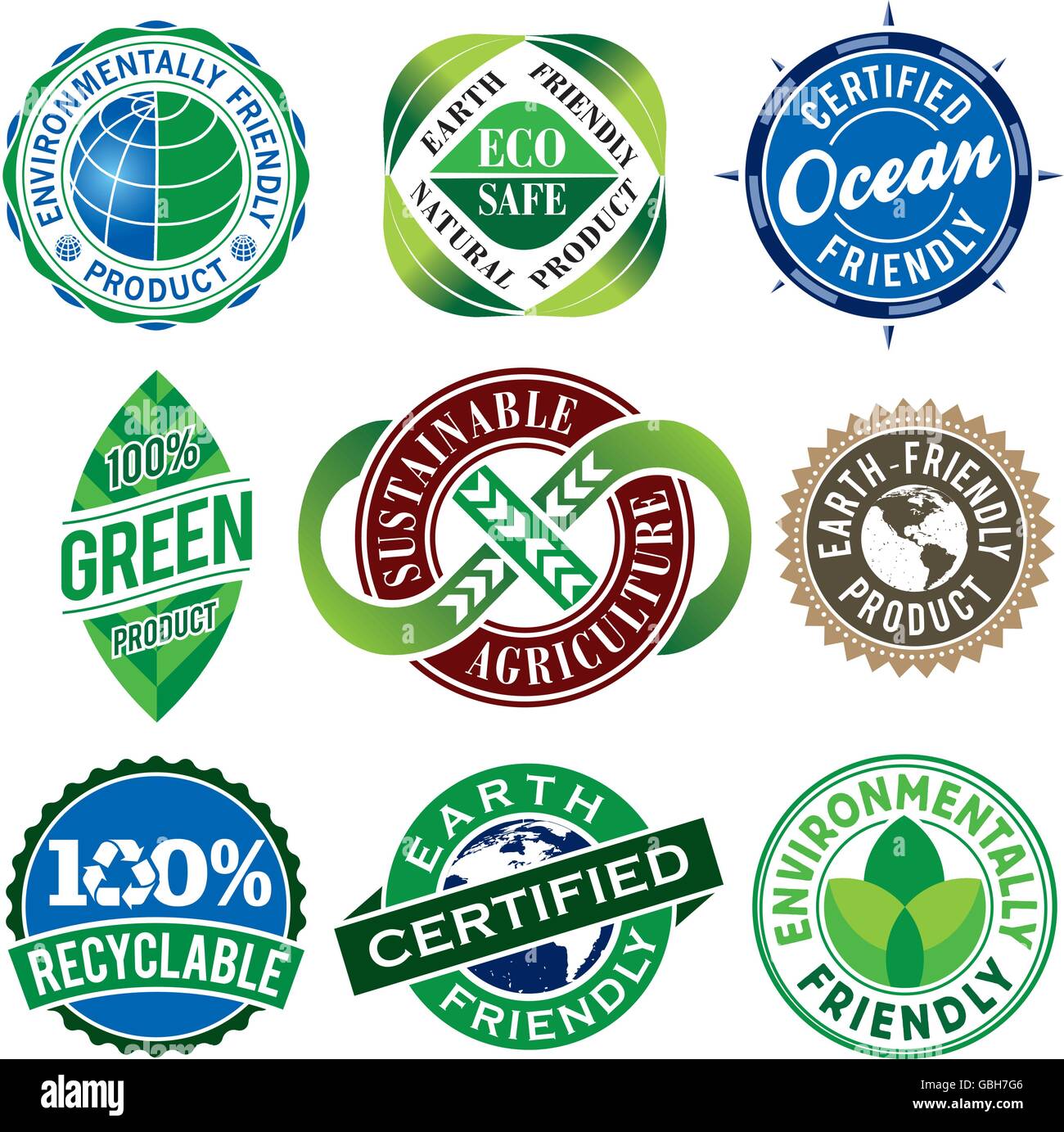 Green Environmental Vintage Label Set Stock Vector Image & Art - Alamy