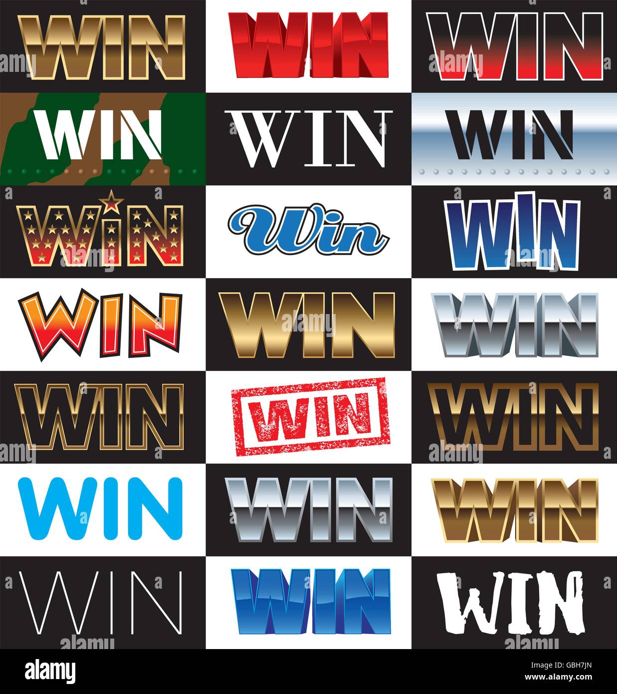 Vector Collection of WIN Banners for Competition Designs Stock Vector ...