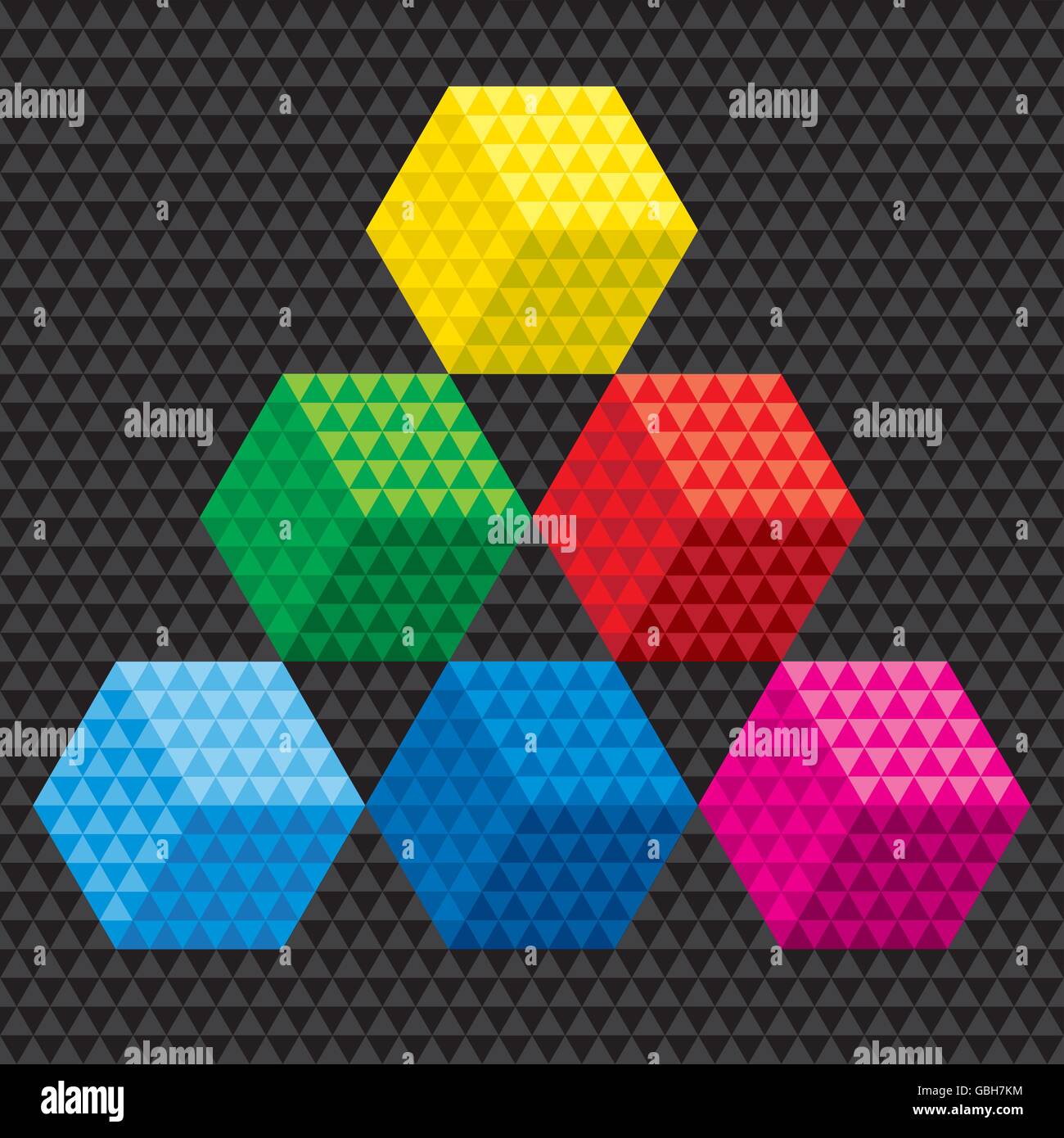 Abstract Vector Geometric Colour Spectrum Cube and Triangle Background ...