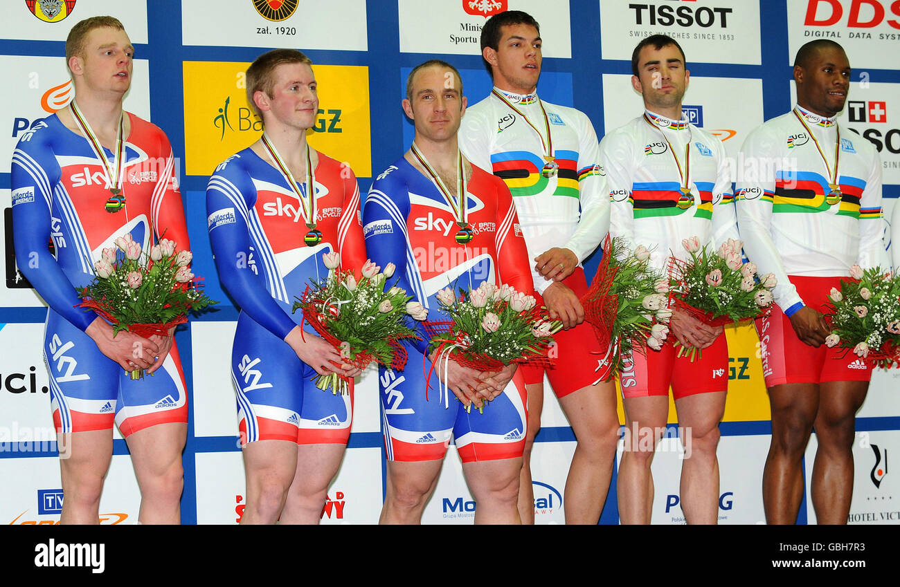 Great Britain's team (left to right) Matthew Crampton, Jason Kenny and ...