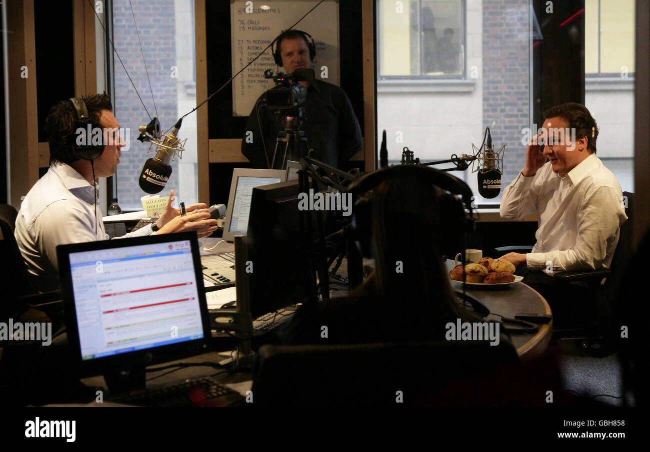 Breakfast Show host Christian O'Connell (left) with guest, Conservative ...