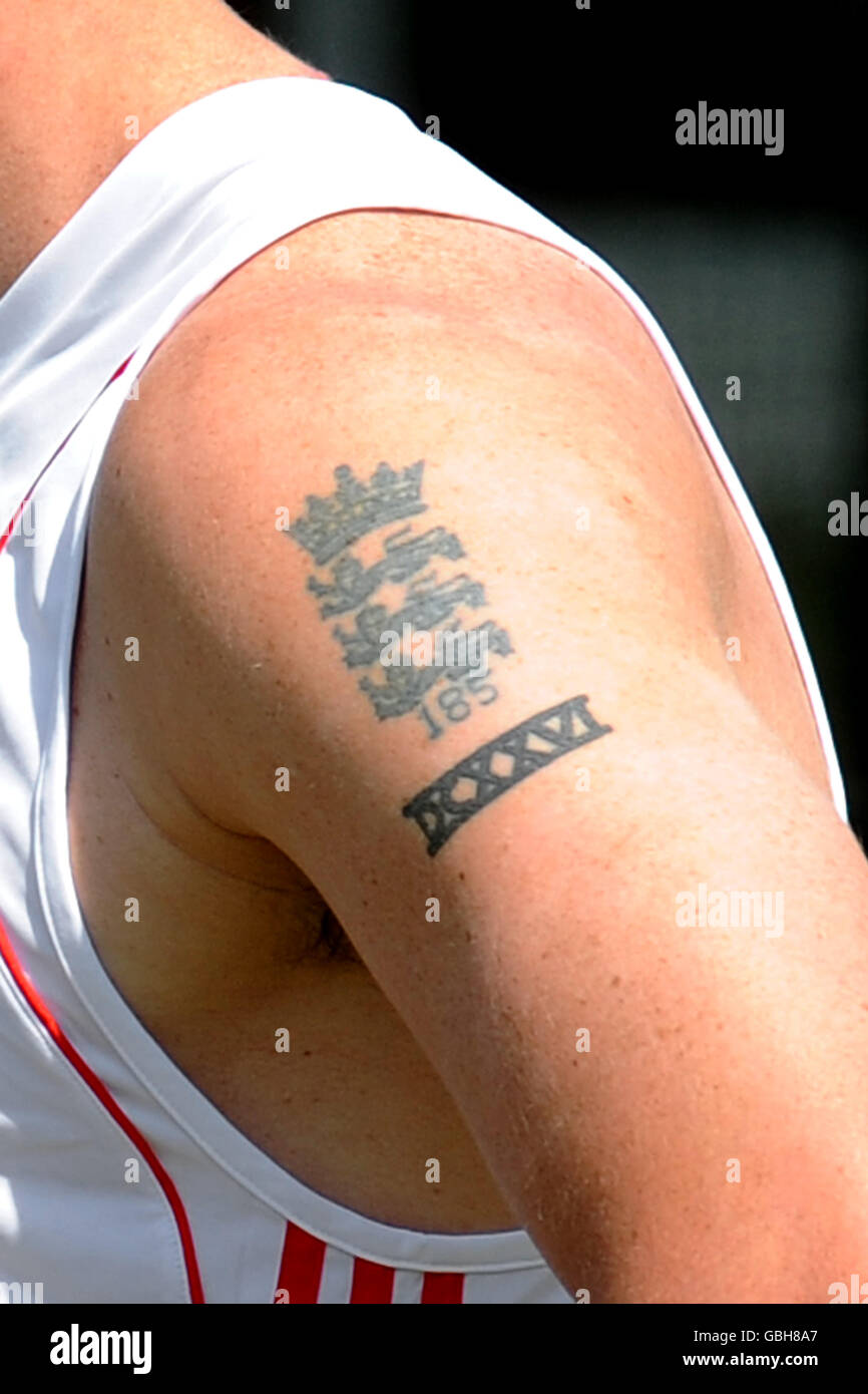 Detail of an england three lions tattoo hi-res stock photography and ...