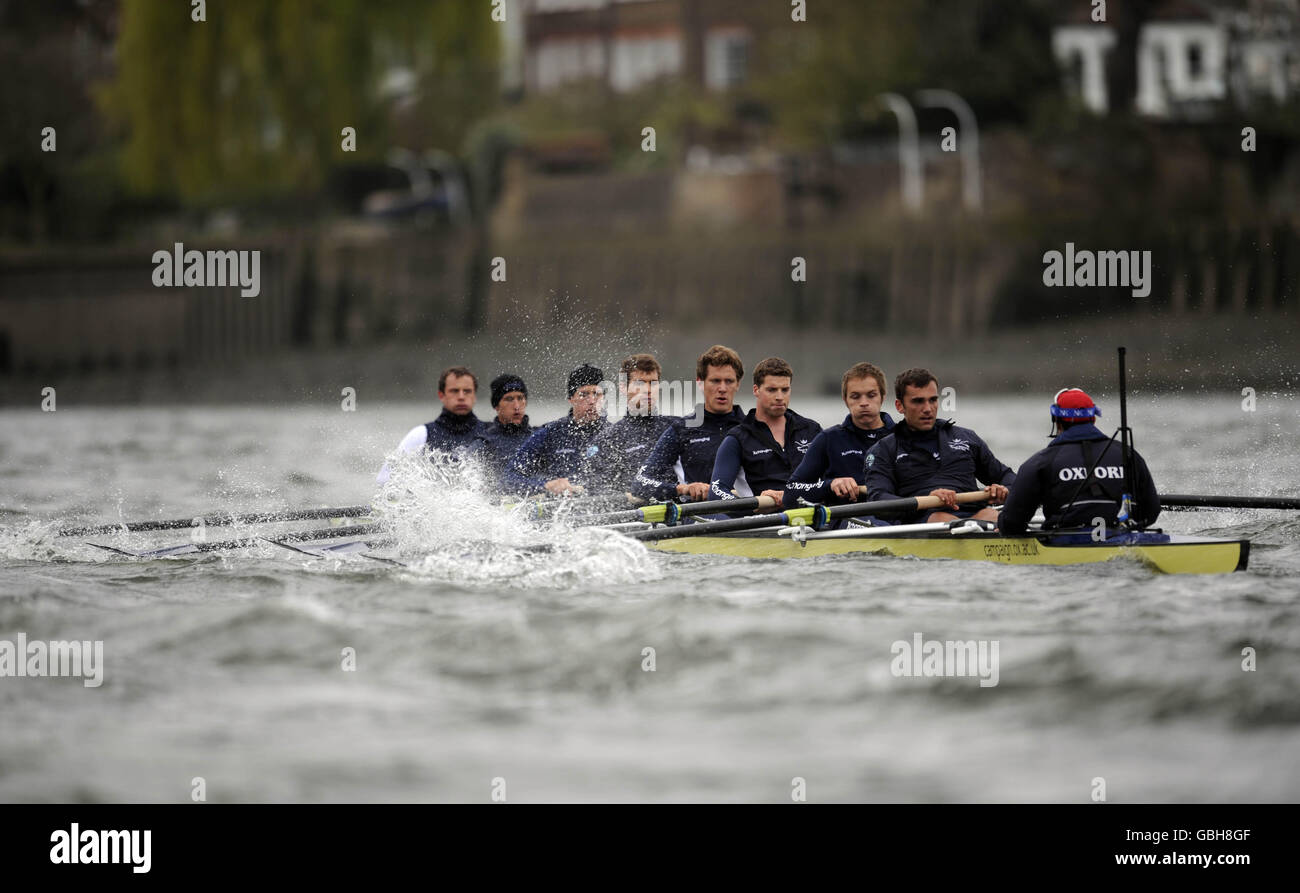 Rowing - Boat Race Practice - Day Two - River Thames. Oxford crew on ...