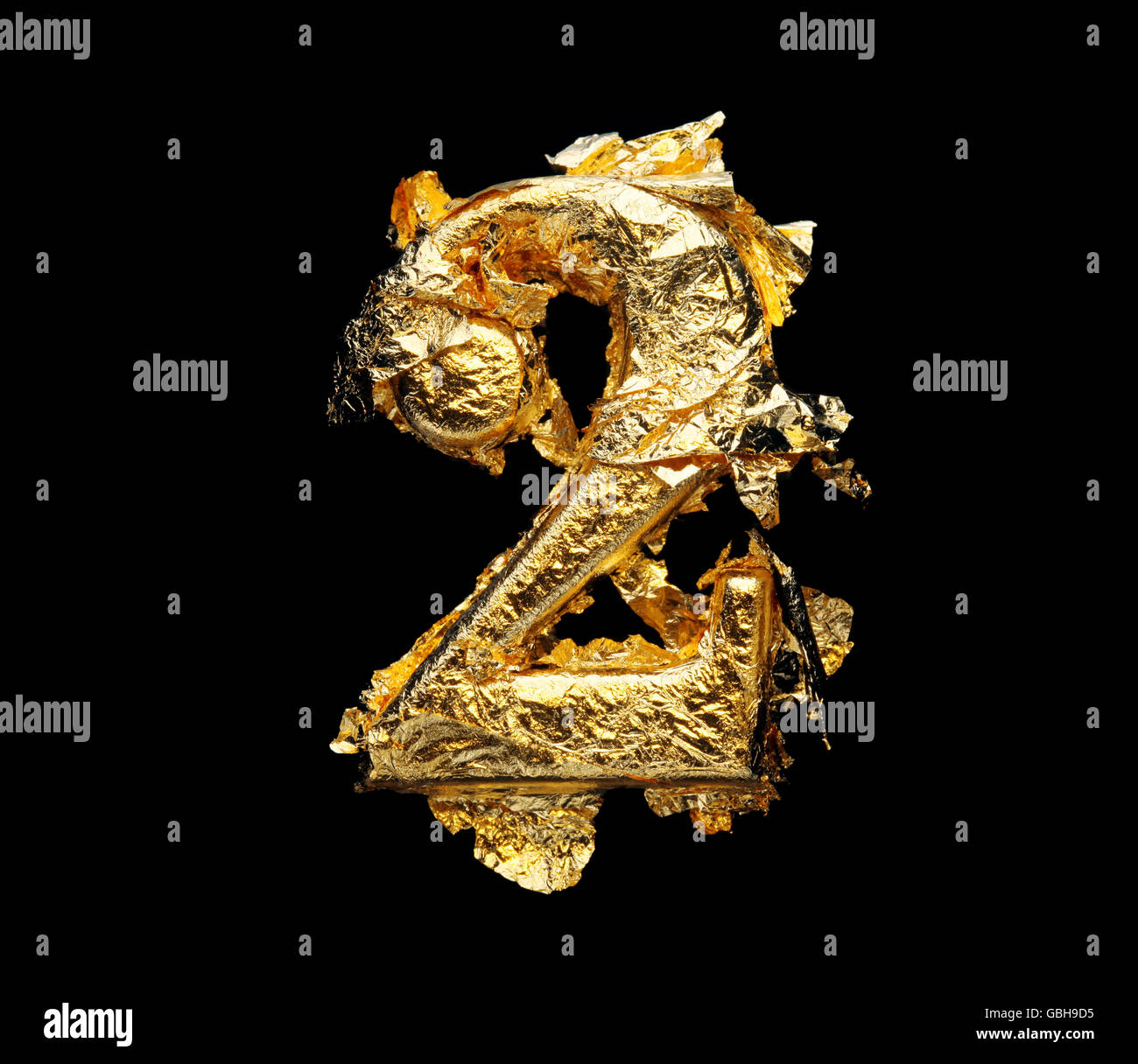 Alphabet numbers in gold leaf hi-res stock photography and images - Alamy