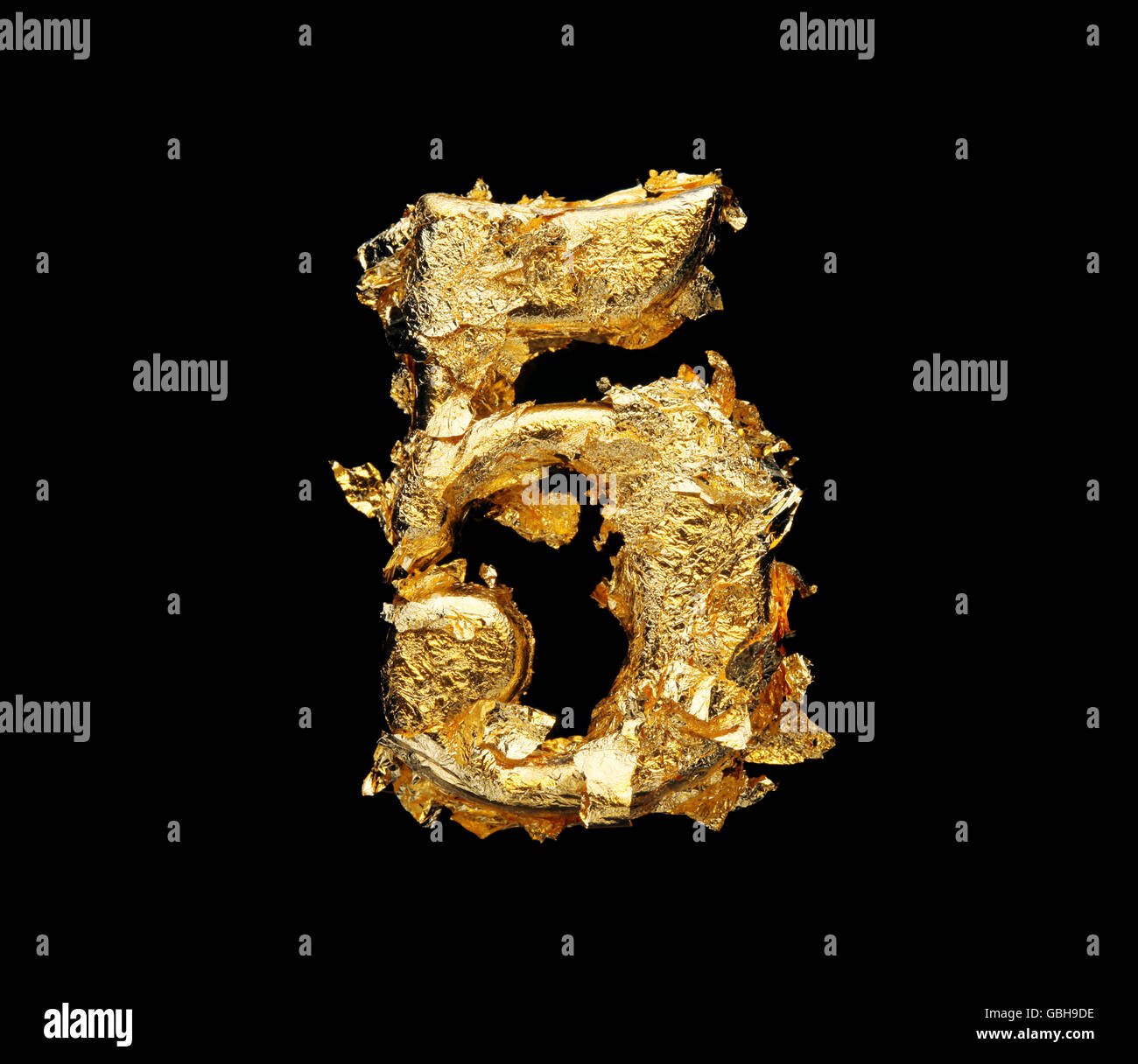 Alphabet numbers in gold leaf hi-res stock photography and images - Alamy