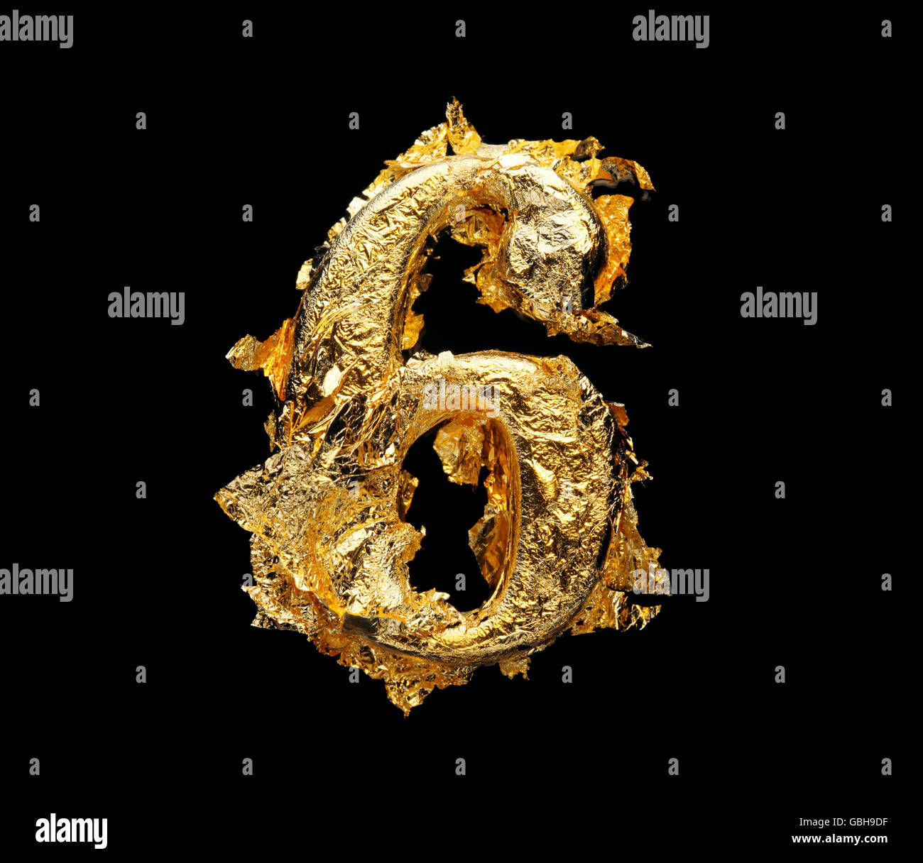 Alphabet numbers in gold leaf hi-res stock photography and images - Alamy