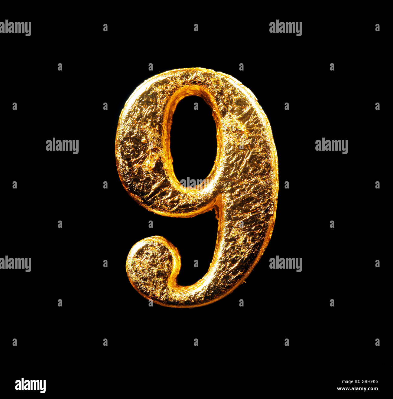 Alphabet numbers in gold leaf hi-res stock photography and images - Alamy