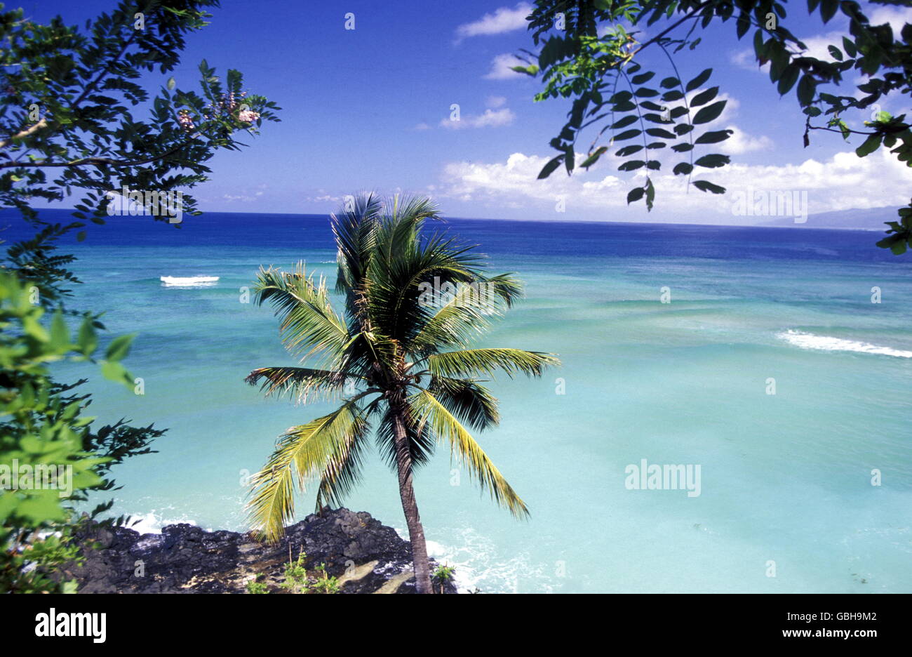the beach of the village Moya on the Island of Anjouan on the Comoros ...
