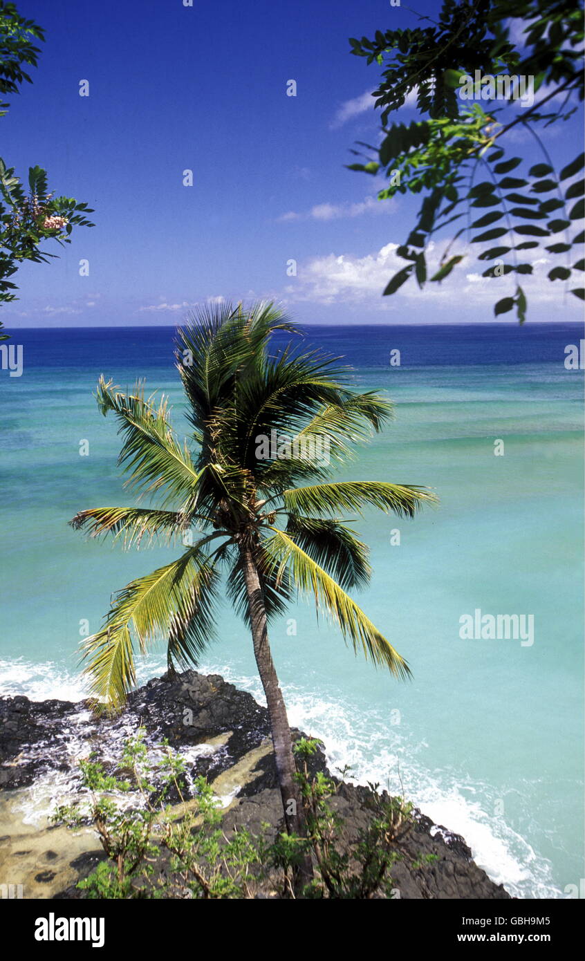 the beach of the village Moya on the Island of Anjouan on the Comoros ...