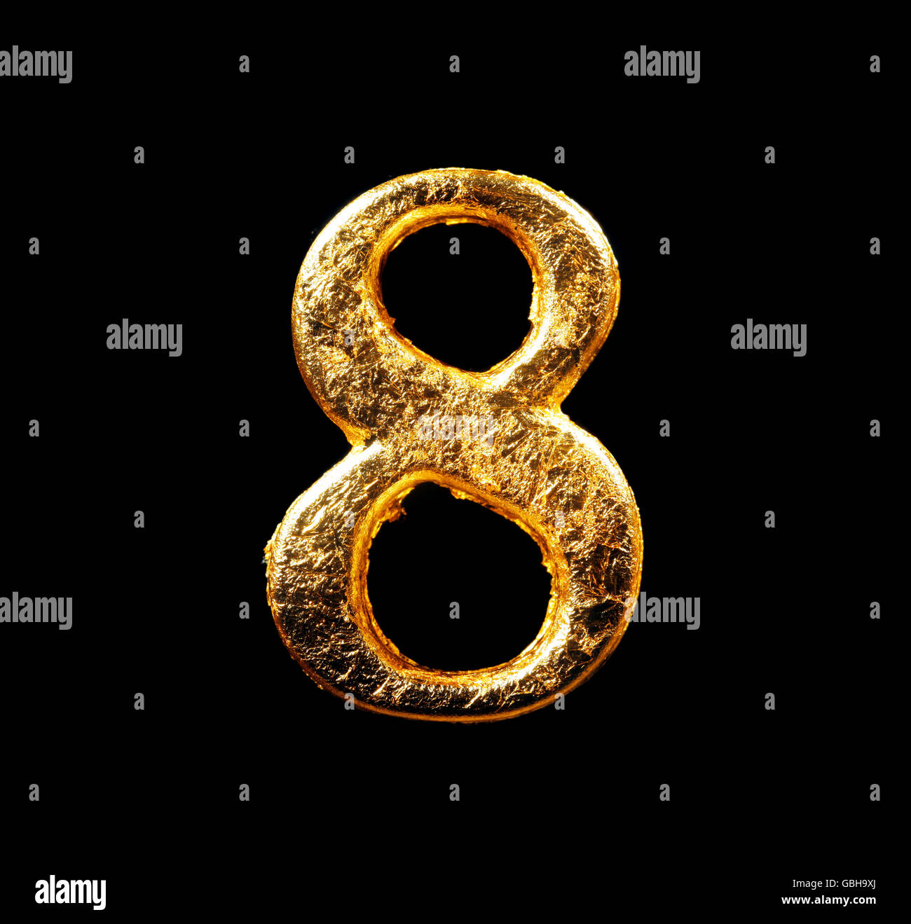 Alphabet numbers in gold leaf hi-res stock photography and images - Alamy