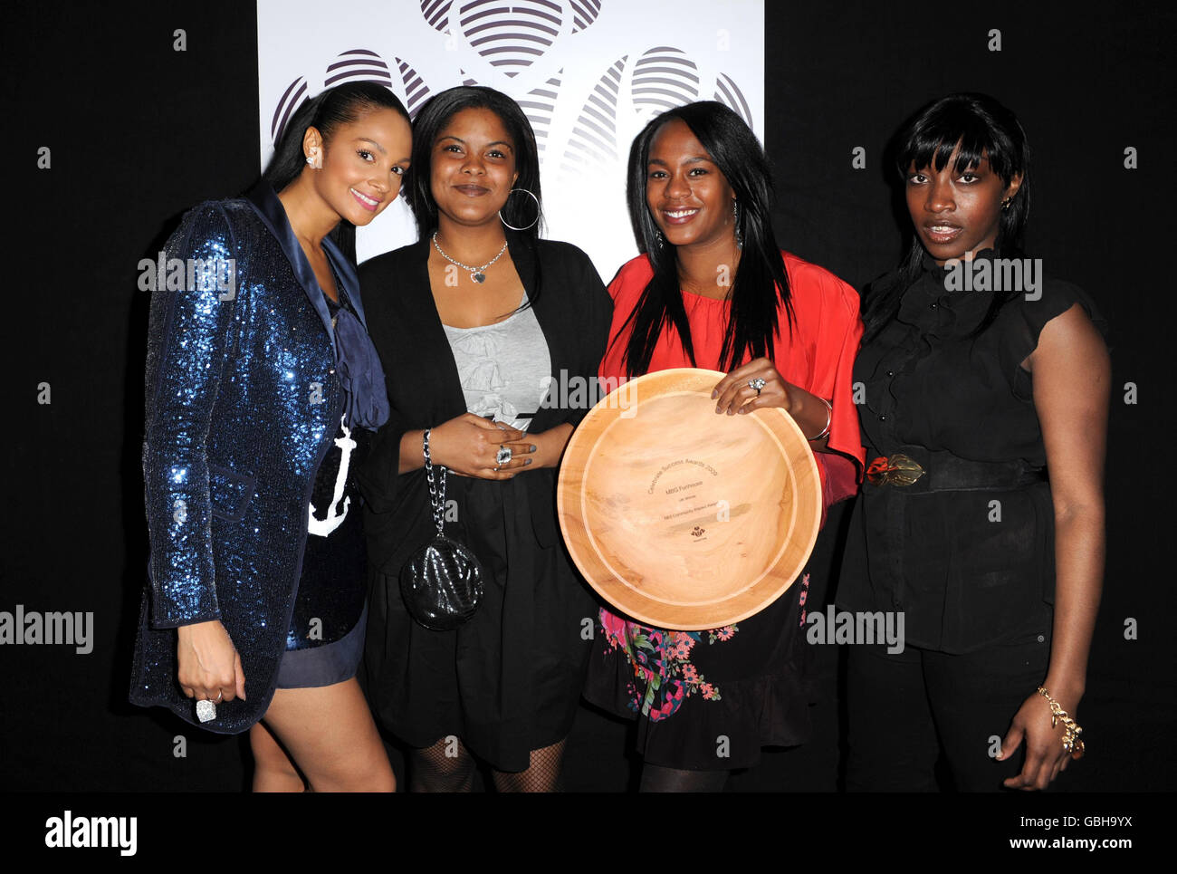 Presenter Alesha Dixon (left) with Community Impact Award winners, MBG ...
