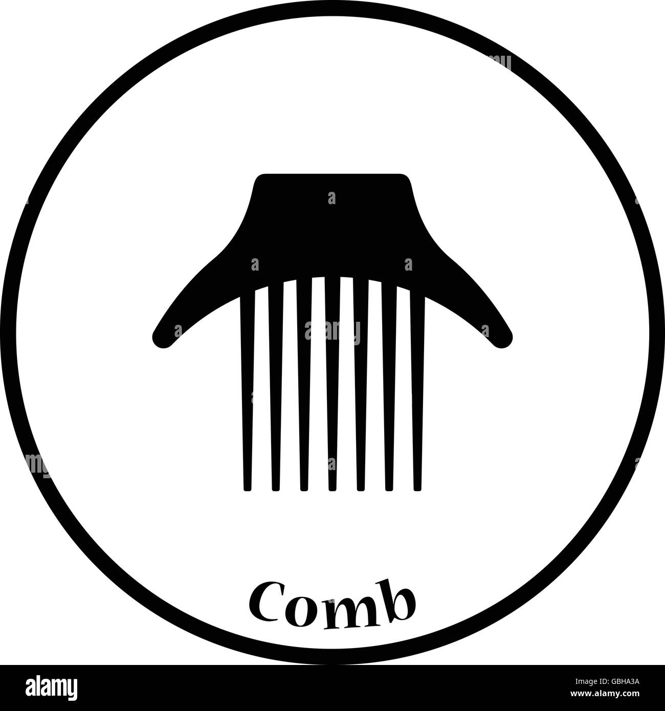 Comb icon. Thin circle design. Vector illustration Stock Vector Image ...