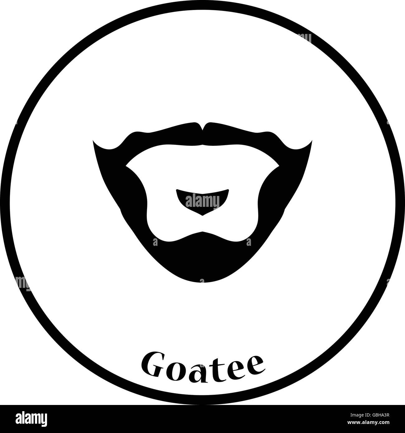 Goatee icon. Thin circle design. Vector illustration Stock Vector Image ...