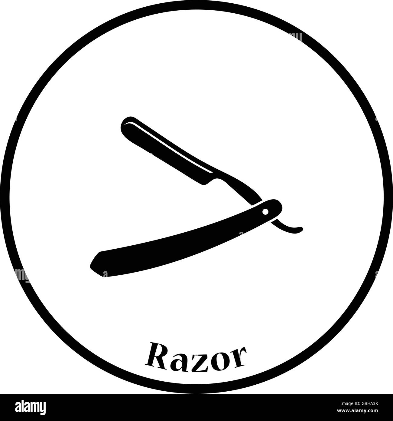 Razor icon. Thin circle design. Vector illustration Stock Vector Image ...