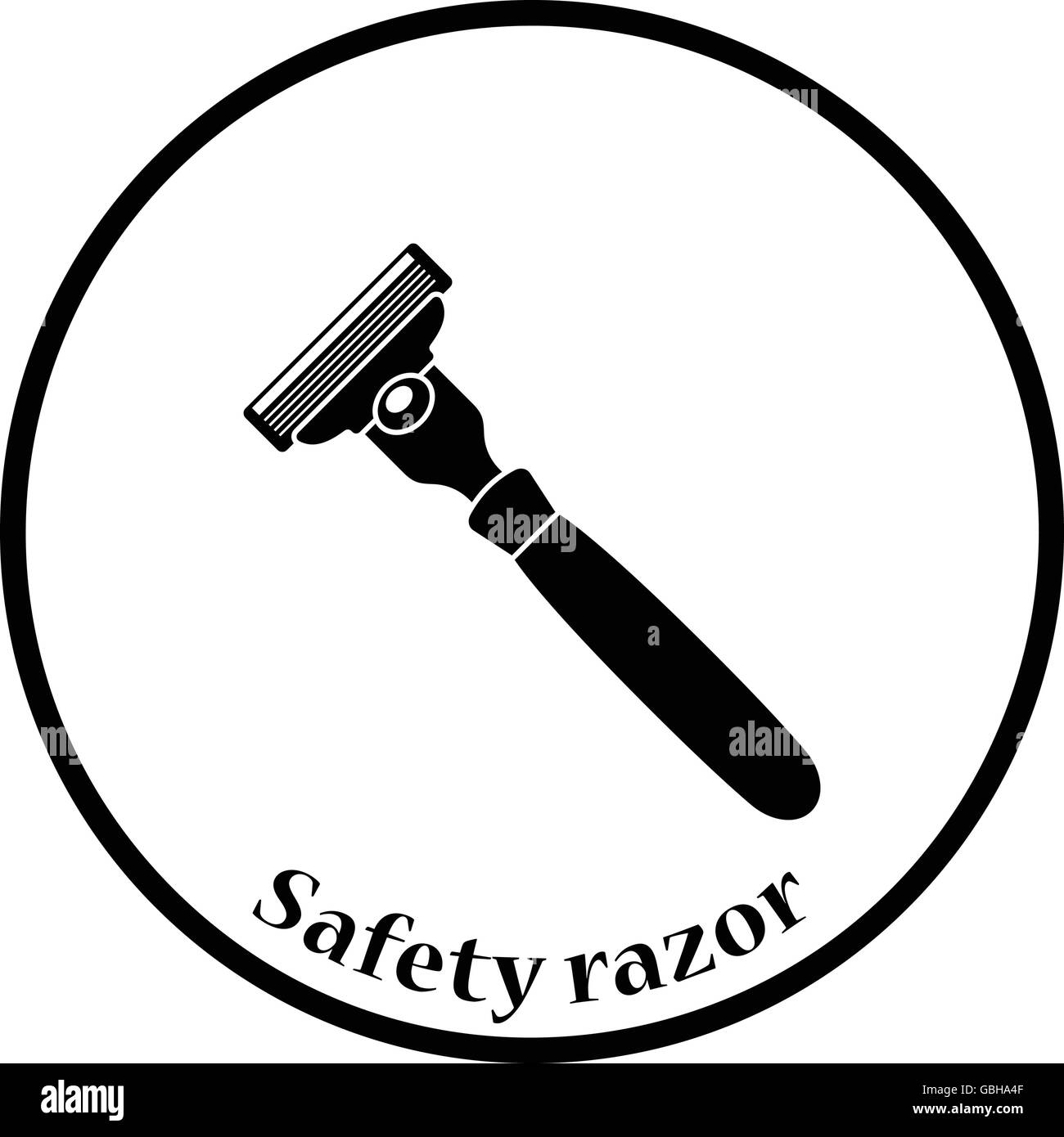 Safety razor icon. Thin circle design. Vector illustration Stock Vector ...