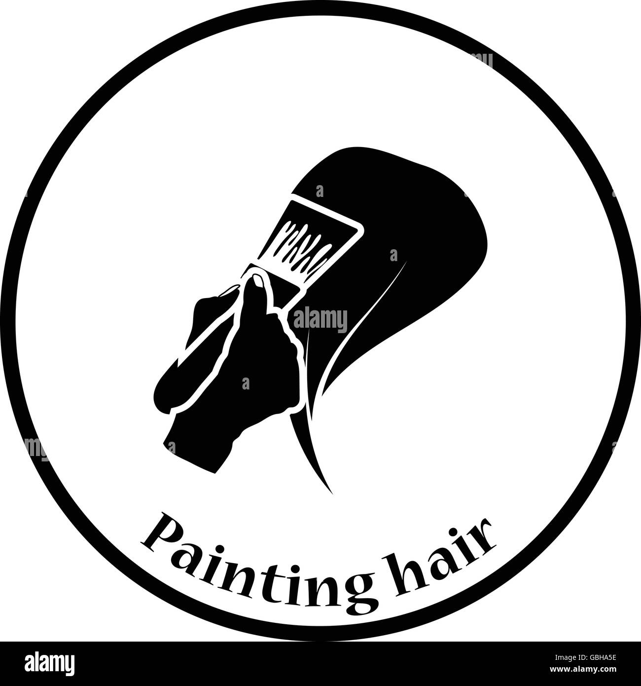 Painting hair icon. Thin circle design. Vector illustration Stock ...