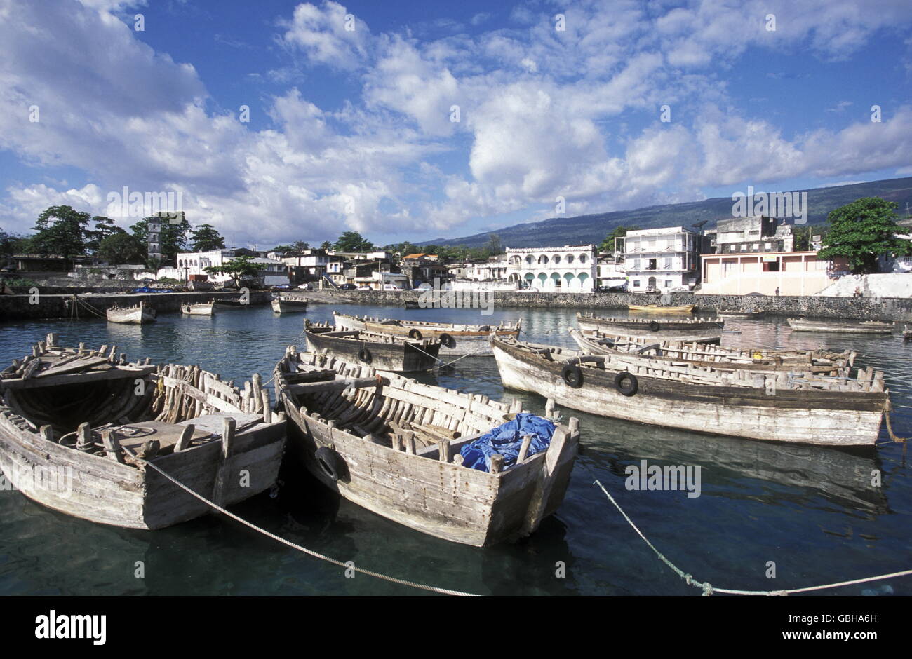 the Harbour in the city of Moroni in the Island of Comoros in the ...