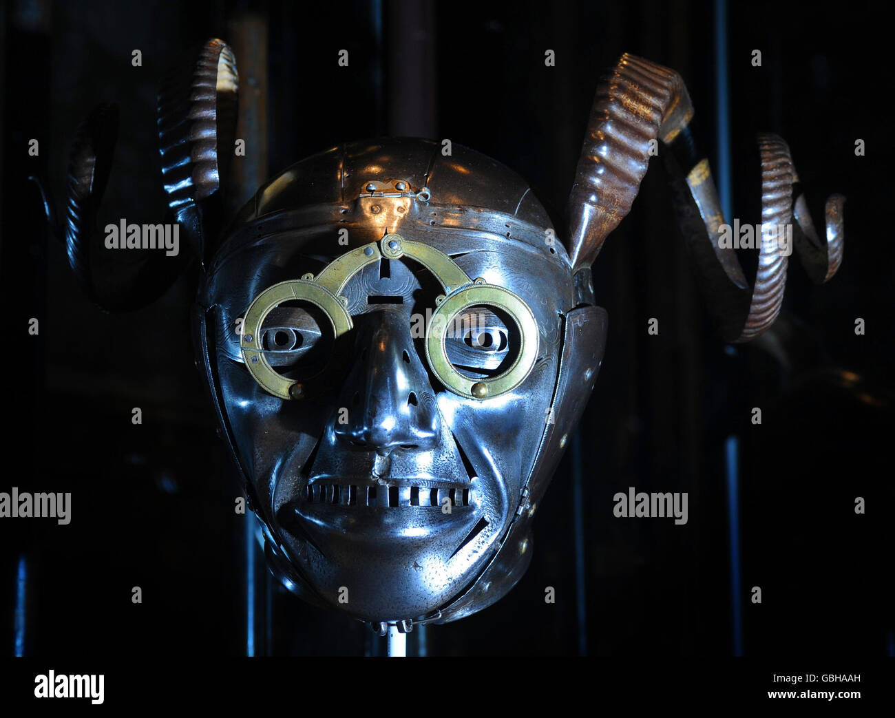 A 'Horned Helmet' made by Konrad Seusenhofer which was presented to ...