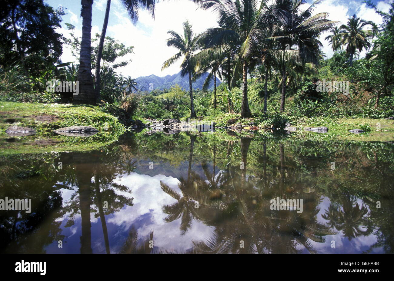 the mountain Landscape on the Island of Anjouan on the Comoros Ilands ...