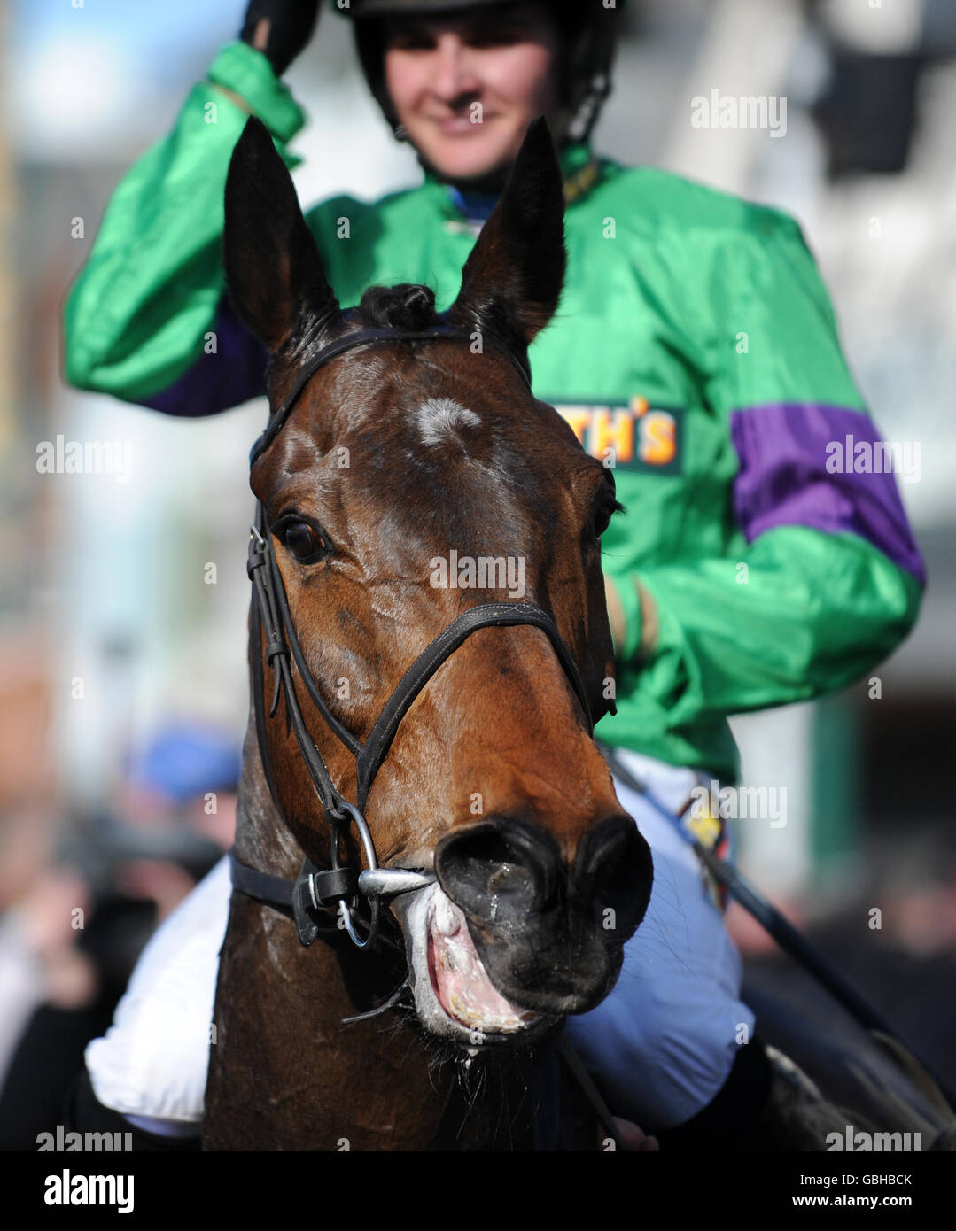Mon Mome is all smiles after winning The John Smith's Grand National ...