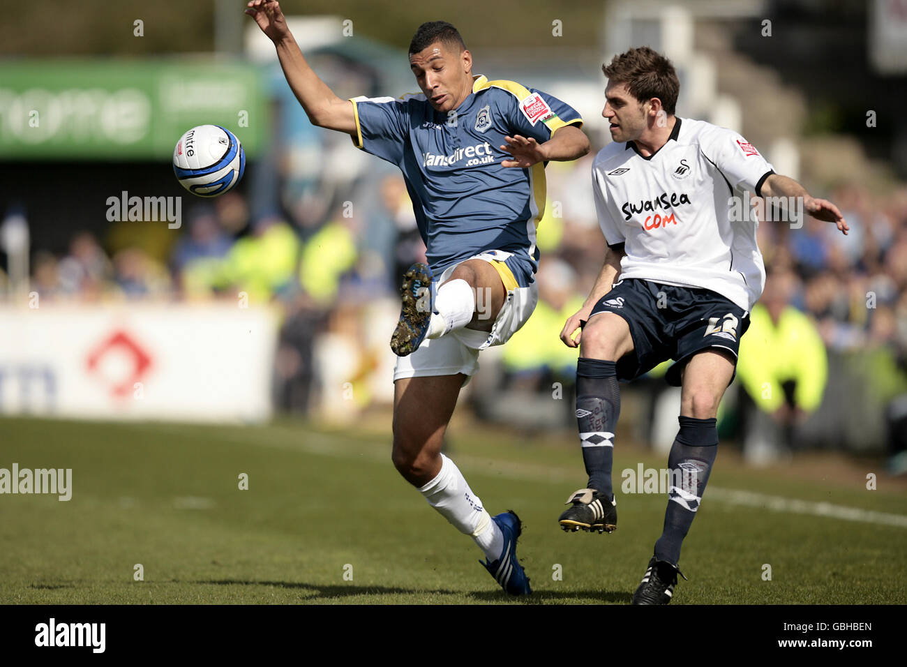 Cardiff's Jay Bothroyd and Swansea's Angel Rangel battle Stock Photo ...