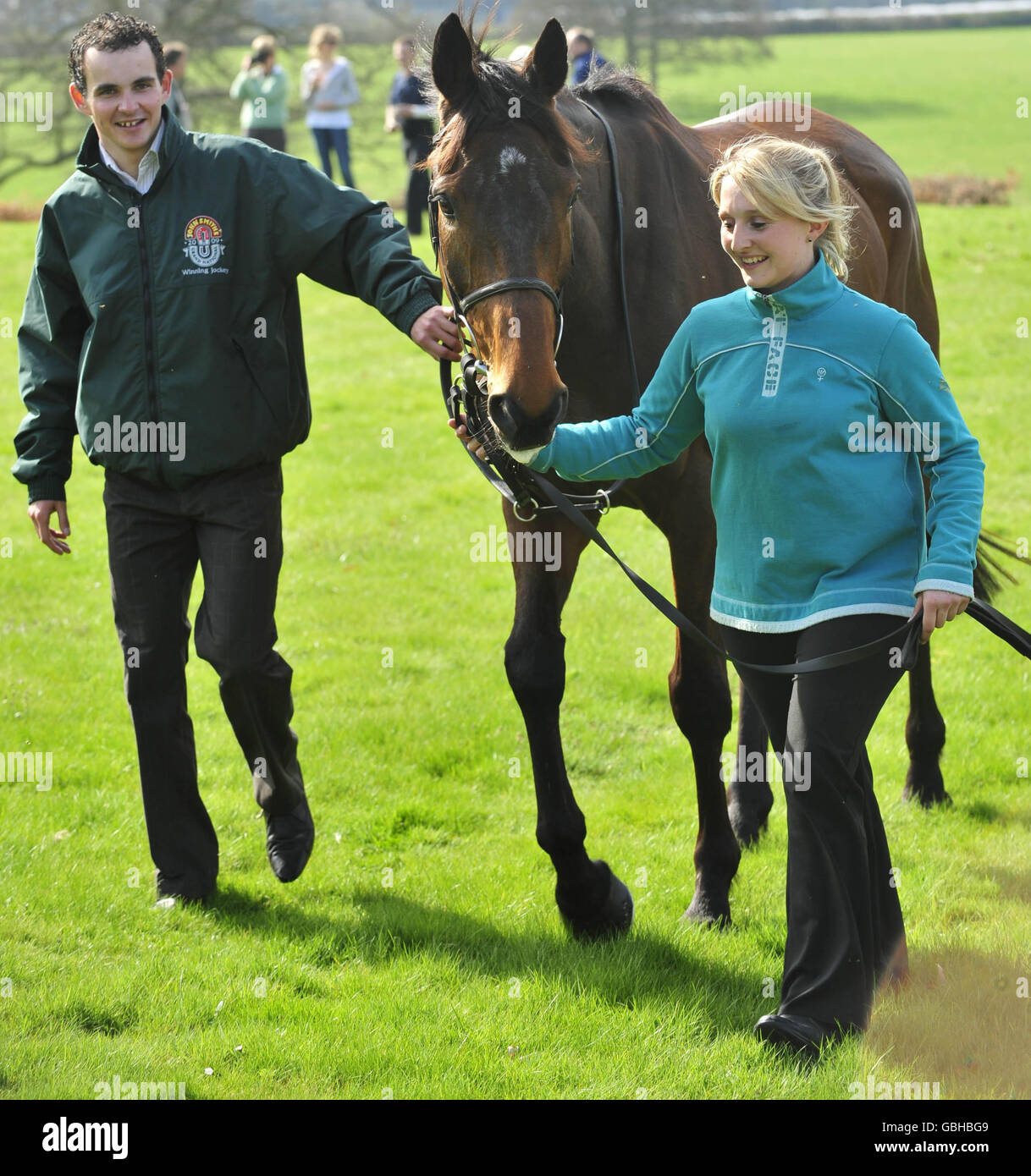 Grand National winner Mon Mome is paraded with winning jockey Liam ...
