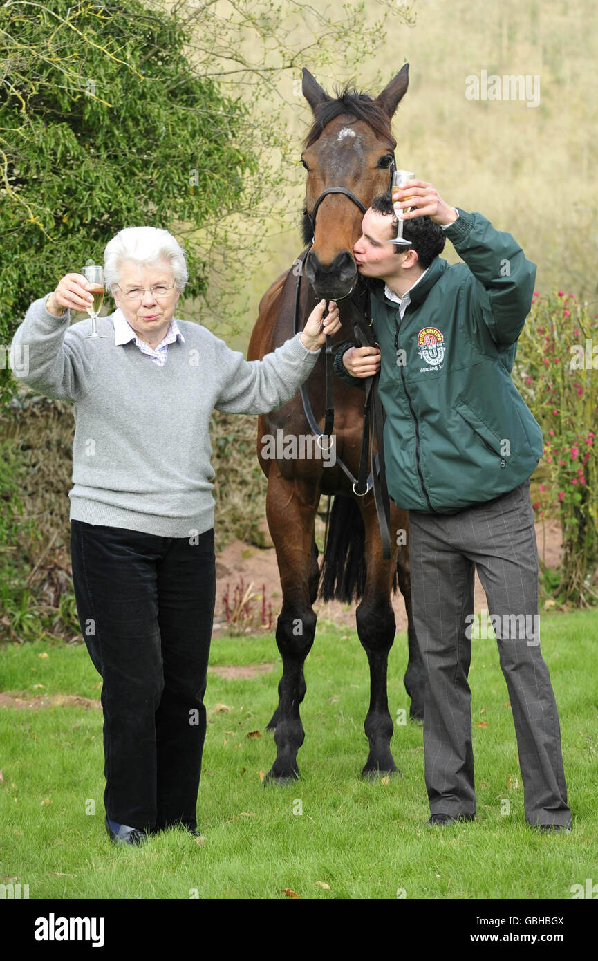Grand National winning jockey Liam Treadwell is caught giving his horse ...
