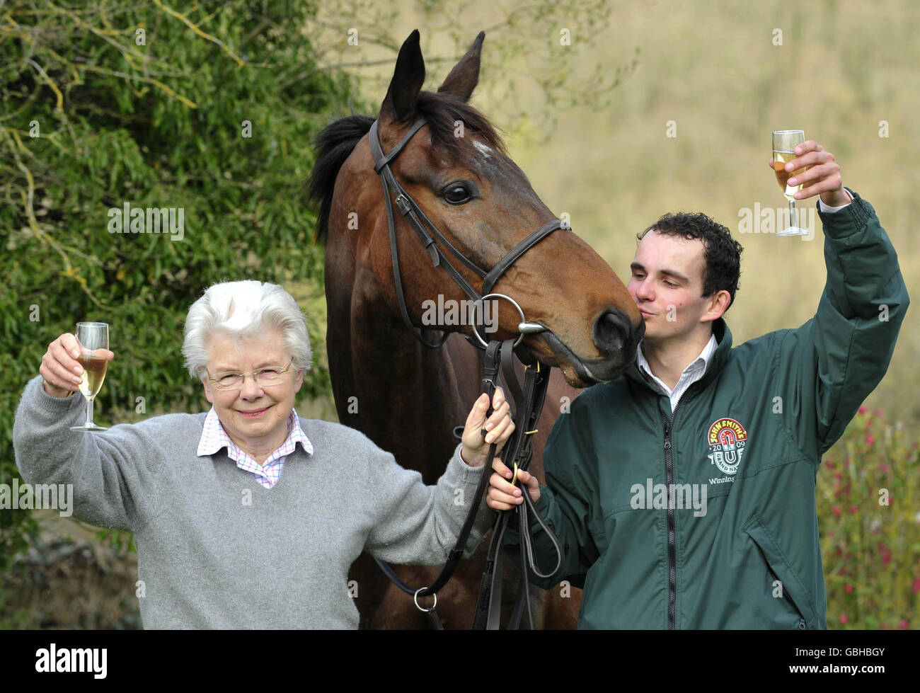 Grand National winner Mon Mome with winning jockey Liam Treadwell and ...