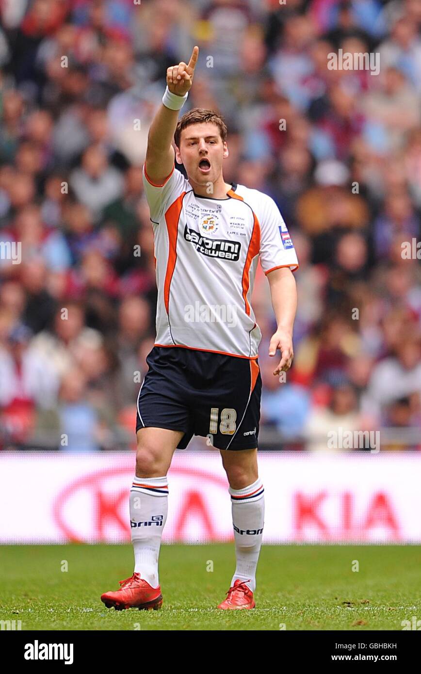 Luton Town's Chris Martin celebrates after scoring his sides first goal ...