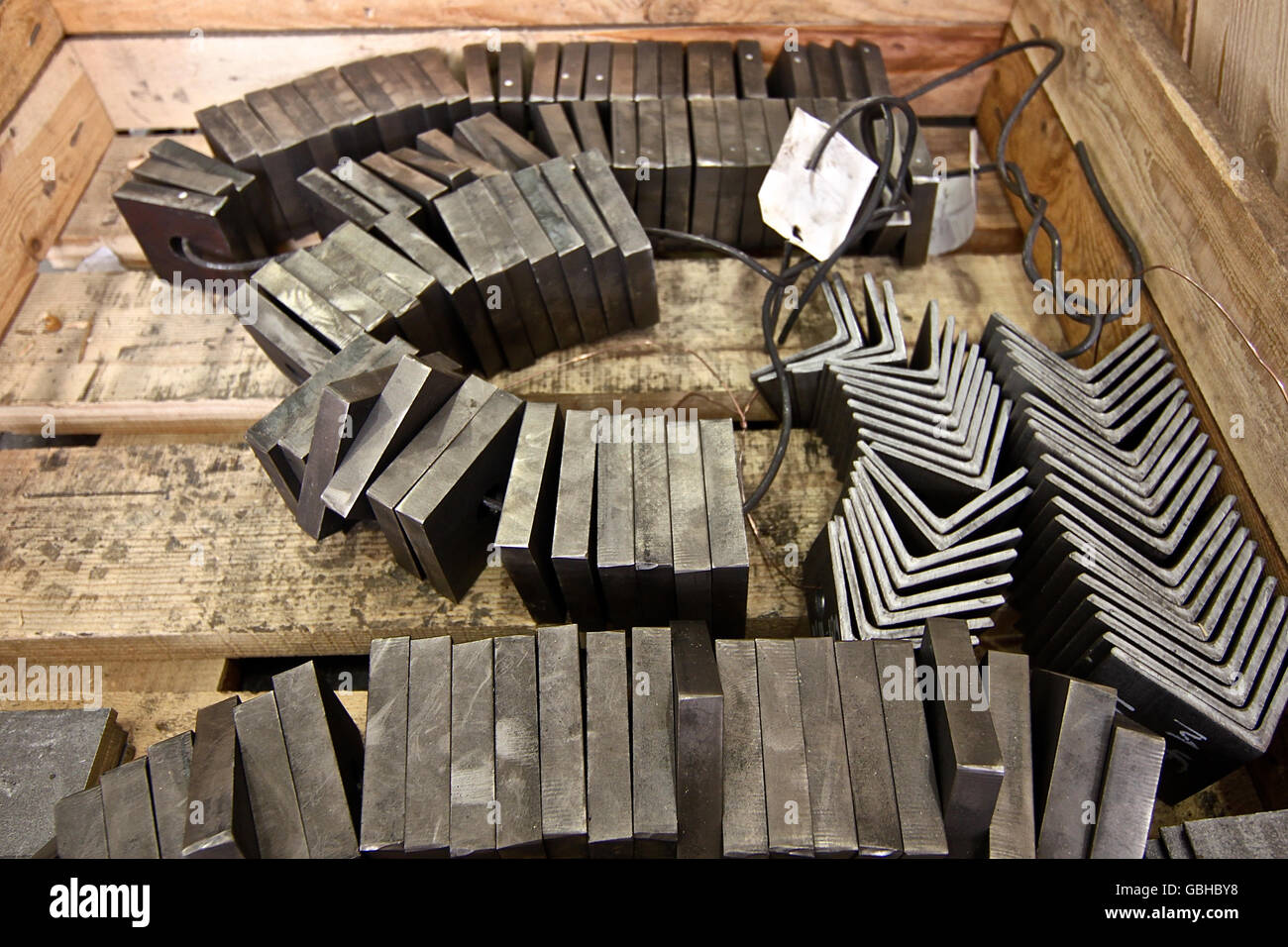 square polished metal plate segments and angle for further processing ...