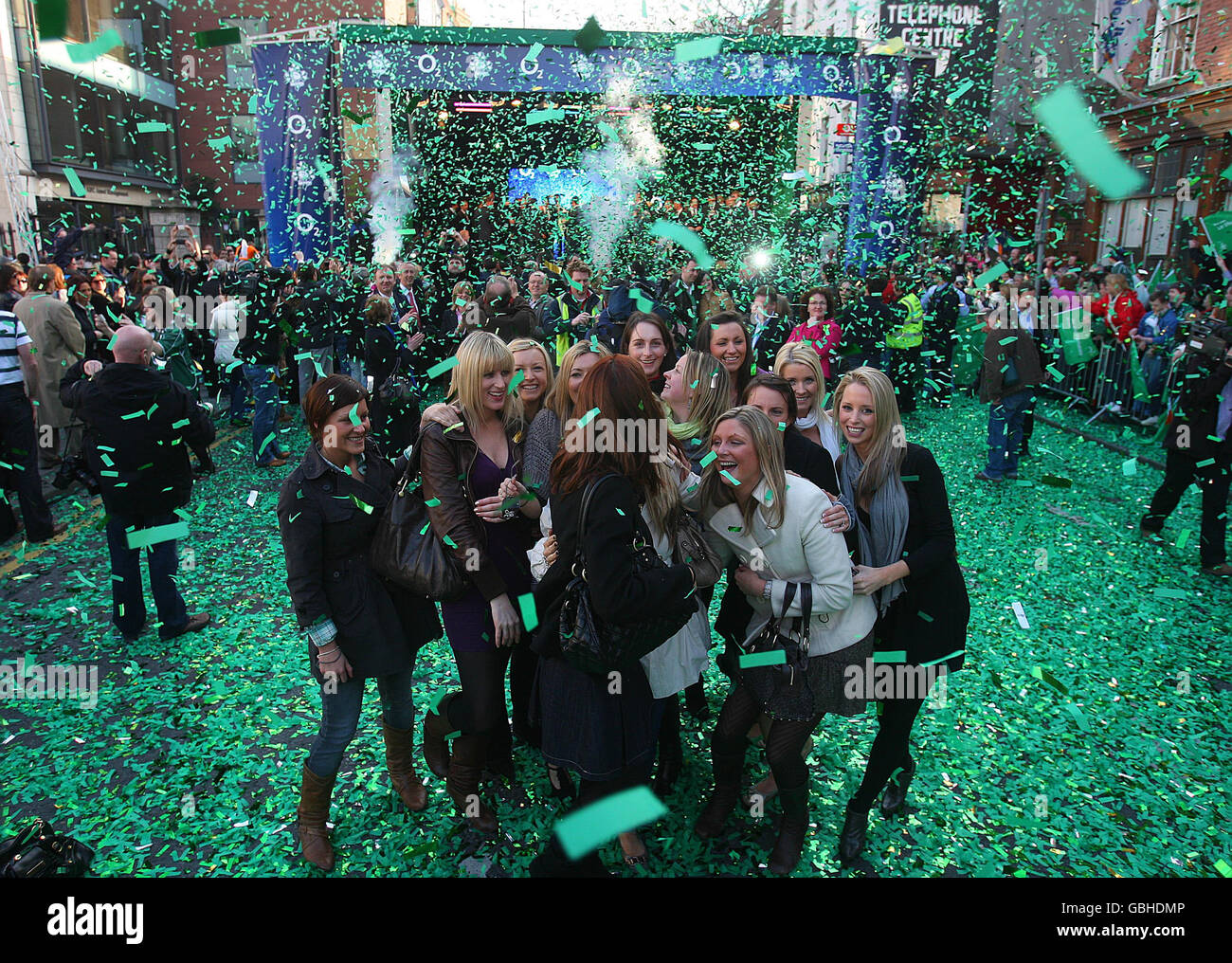 Wives and Girlfriends of the Ireland team players celebrate during the ...