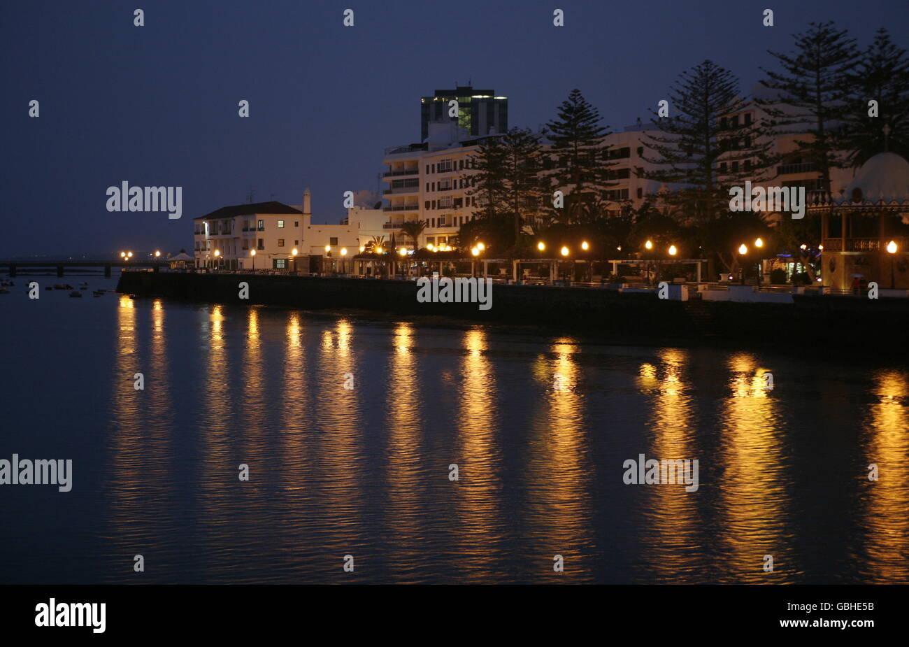 The City of Arrecife on the Island of Lanzarote on the Canary Islands ...