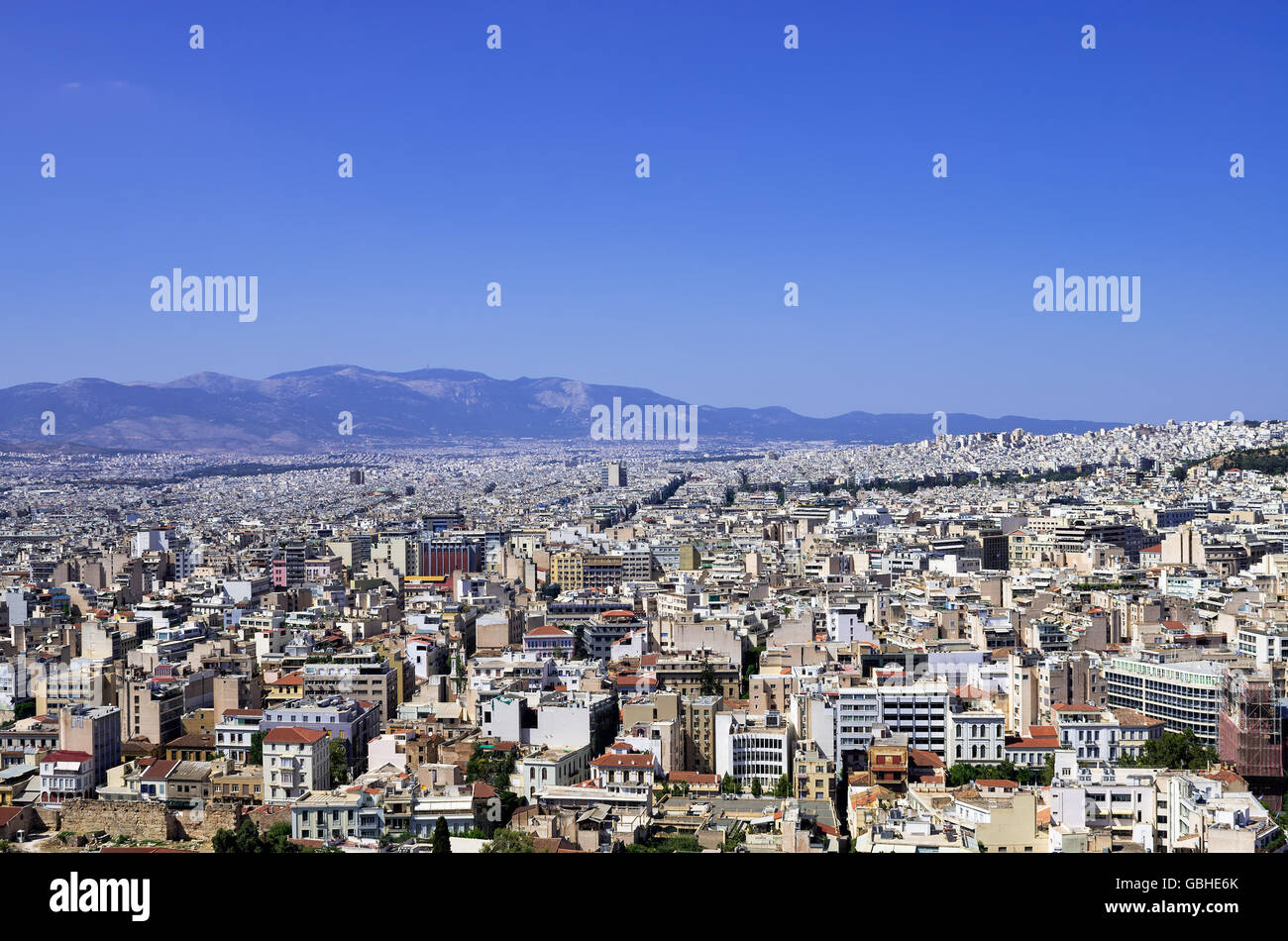 Athens as seen from the Acropolis, on a sunny day Stock Photo - Alamy