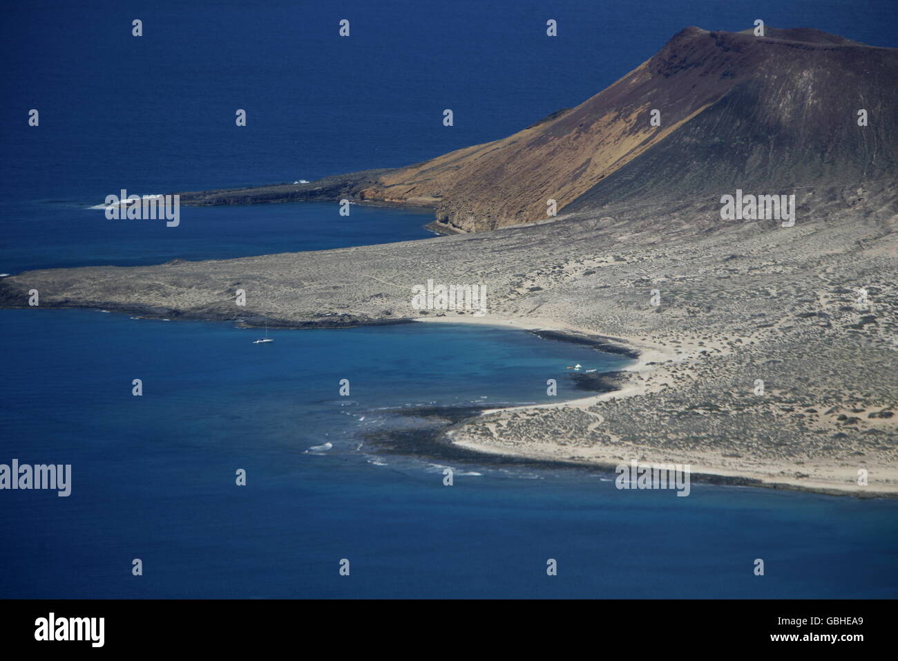 The Isla Graciosa from the Mirador del Rio viewpoint on the Island of ...