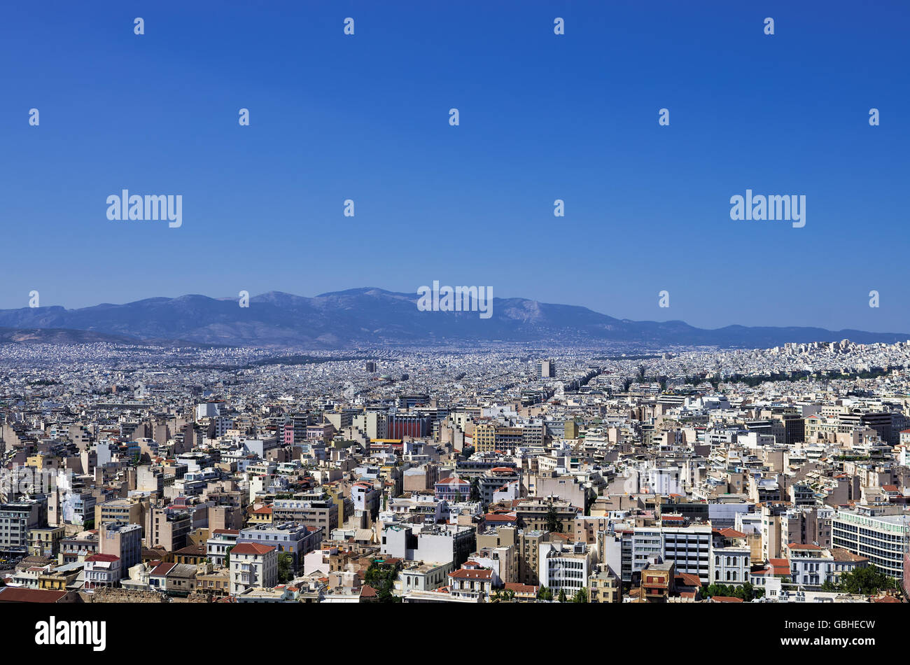 Athens as seen from the Acropolis, on a sunny day Stock Photo - Alamy
