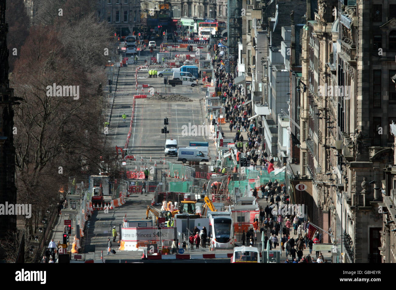 Edinburgh trams construction hi-res stock photography and images - Alamy