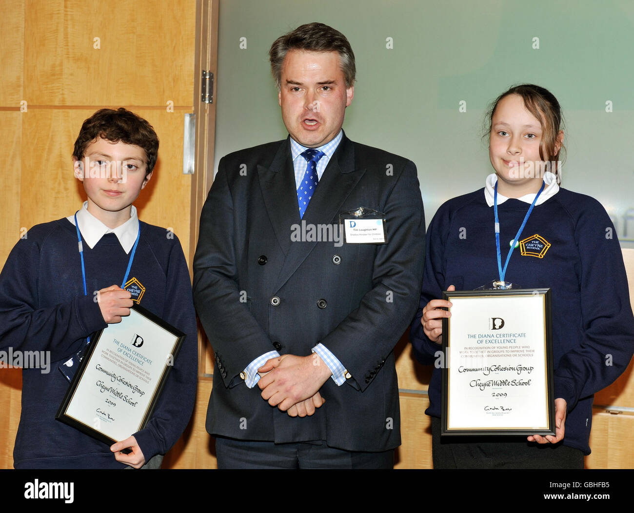 Shadow Minister for Children, Tim Loughton MP (centre), with two ...