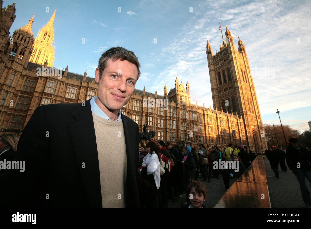 Environmentalist Zac Goldsmith during a climate change rally outside ...
