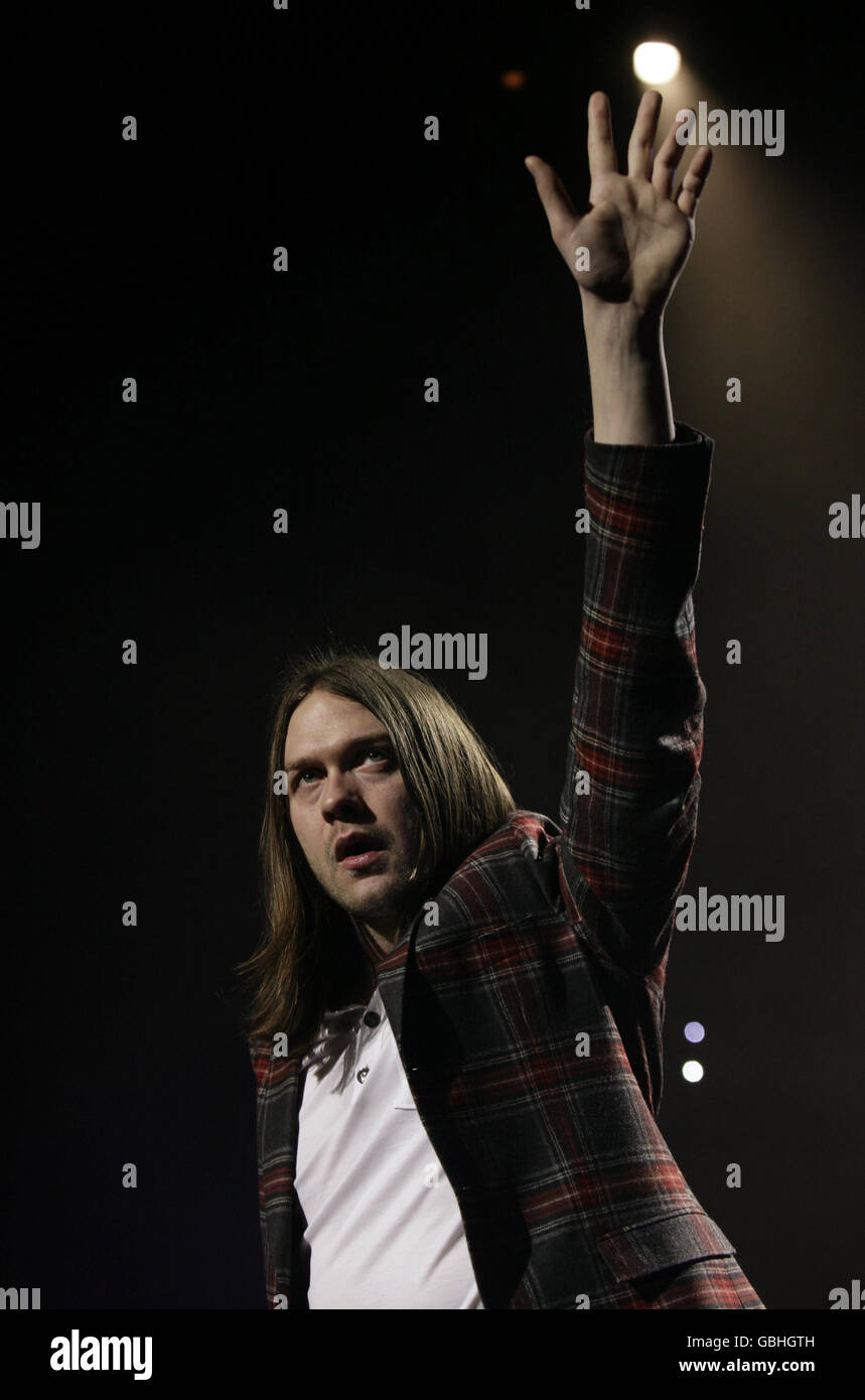 Tom Meighan from Kasabian performs at the Royal Albert Hall in west ...