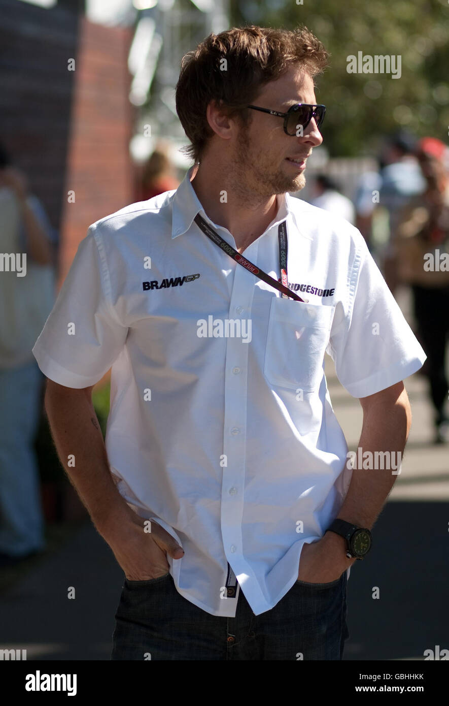 Brawn GP's Jenson Button before the Australian Grand Prix at Albert ...