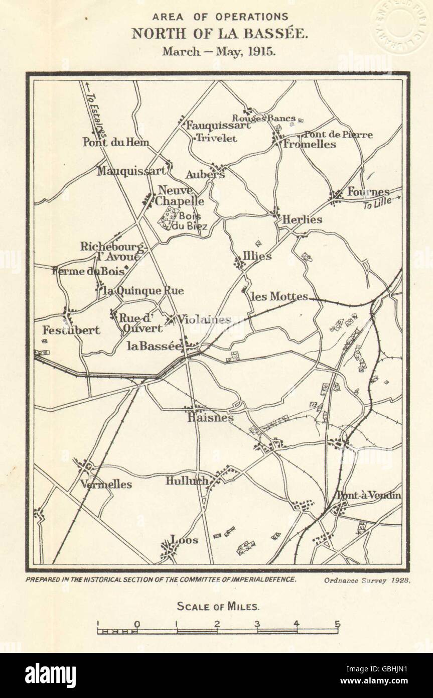 WW1 WESTERN FRONT:Area of operations north of La Bassée,March-May 1915 ...