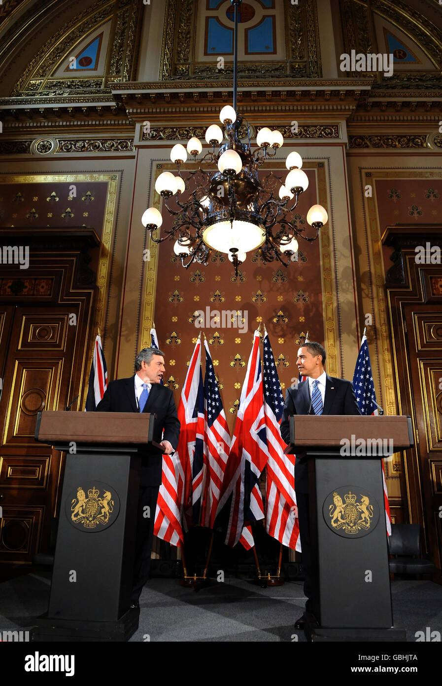 Britain's Prime Minister Gordon Brown and US President Barack Obama ...