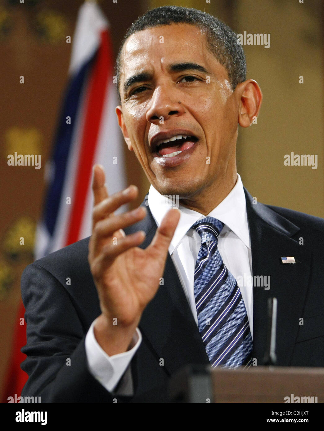US President Barack Obama pictured at a press conference at the Foreign ...