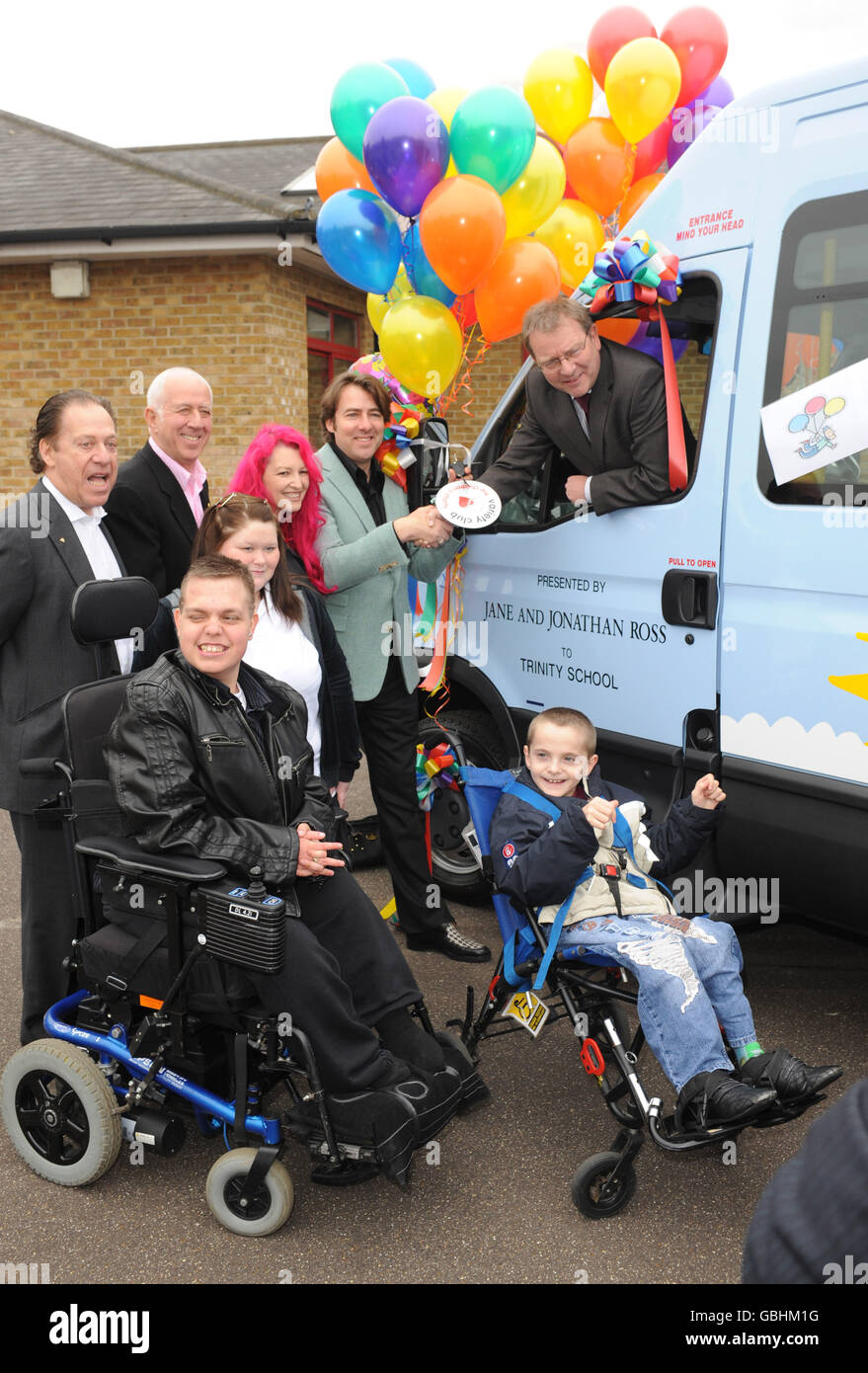 Jonathan Ross and his wife Jane present a Variety Club Sunshine Coach ...